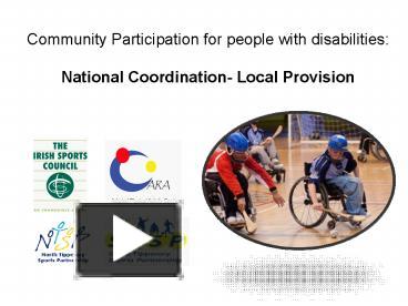 Community Participation for people with disabilities: presentation ...