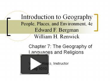 Chapter 7: The Geography of Languages and Religions presentation | free ...