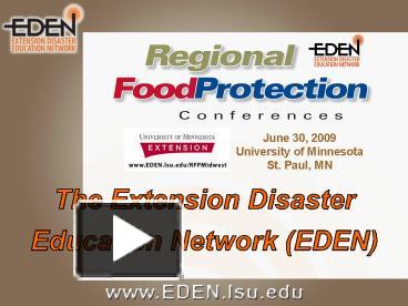 PPT – The Extension Disaster Education Network-EDEN PowerPoint ...