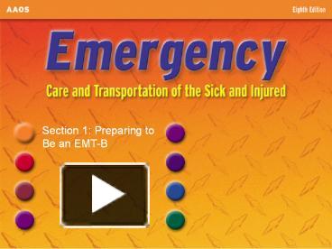 Section 1: Preparing to Be an EMT-B presentation | free to download