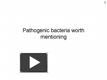 PPT – Pathogenic bacteria worth mentioning PowerPoint presentation ...