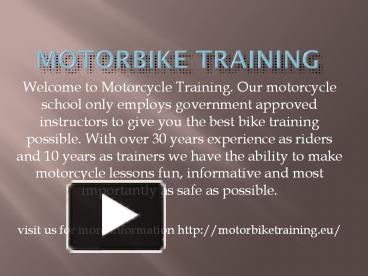 Motorbike training presentation | free to download