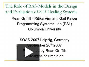 PPT – The Role of RAS-Models in the Design and Evaluation of Self ...
