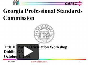 Georgia Professional Standards Commission presentation | free to view