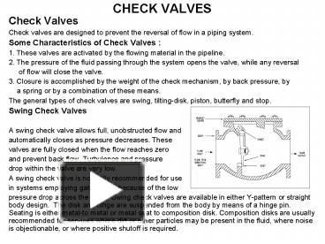 CHECK VALVES presentation | free to download