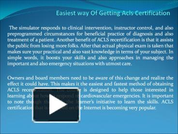 PPT – ACLS Certification PowerPoint presentation | free to download ...