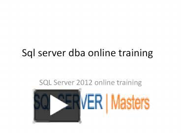 PPT – sql dba online training PowerPoint presentation | free to ...