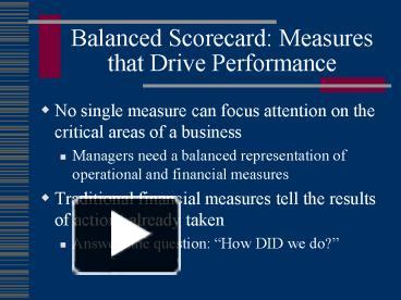 Balanced Scorecard: Measures that Drive Performance presentation | free ...