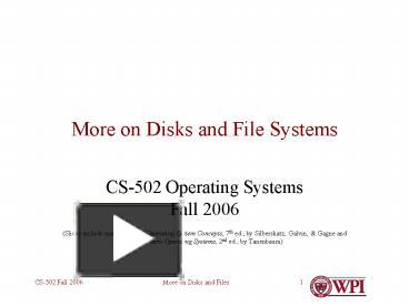 More on Disks and File Systems presentation | free to download