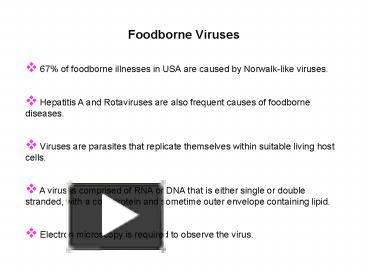 Foodborne Viruses presentation | free to view