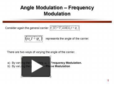 Angle Modulation presentation | free to download