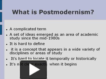 What is Postmodernism? presentation | free to download