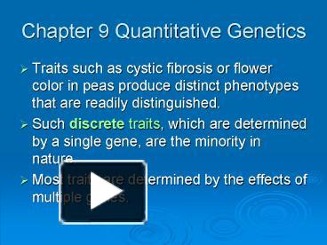 PPT – Chapter 9 Quantitative Genetics PowerPoint presentation | free to ...