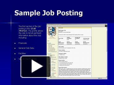 Sample Job Posting presentation | free to view