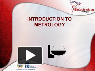 INTRODUCTION TO METROLOGY presentation | free to view