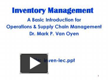 Inventory Management presentation | free to view