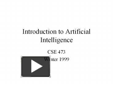 Introduction to Artificial Intelligence presentation | free to download