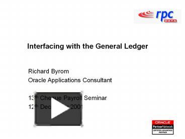 PPT – Interfacing with the General Ledger PowerPoint presentation ...