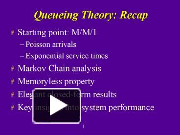 PPT – Queueing Theory: Recap PowerPoint presentation | free to download ...
