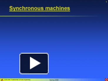 PPT – Synchronous machines PowerPoint presentation | free to view - id ...