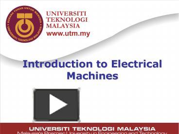 Introduction to Electrical Machines presentation | free to download