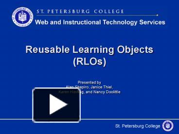 PPT – Reusable Learning Objects RLOs PowerPoint presentation | free to ...