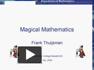 Magical Mathematics presentation | free to view