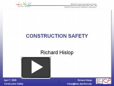CONSTRUCTION SAFETY presentation | free to download