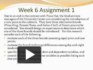 PPT – Week 6 Assignment 1 PowerPoint presentation | free to download ...