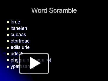 Word Scramble presentation | free to view