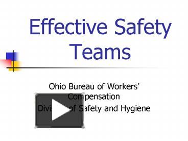 Effective Safety Teams presentation | free to view