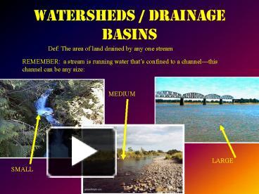WATERSHEDS / DRAINAGE BASINS presentation | free to view
