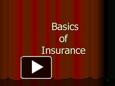 Basics of Insurance presentation | free to view