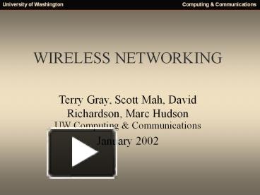 PPT – WIRELESS NETWORKING PowerPoint presentation | free to download ...