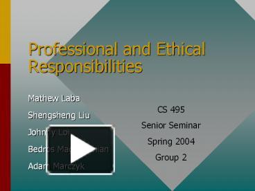 Professional and Ethical Responsibilities presentation | free to download