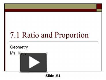 7.1 Ratio and Proportion presentation | free to view