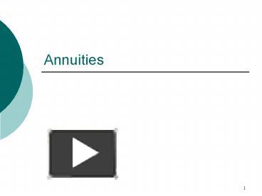 Annuities presentation | free to view