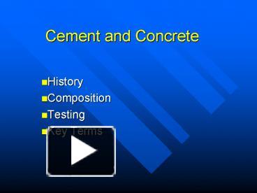 PPT – Cement and Concrete PowerPoint presentation | free to view - id ...
