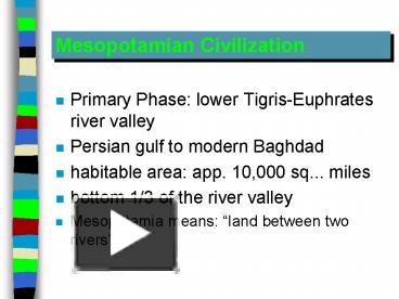 Mesopotamian Civilization presentation | free to view