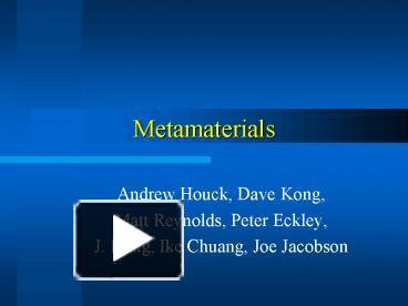 Metamaterials presentation | free to download