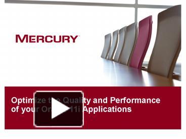 PPT – Optimize the Quality and Performance of your Oracle 11i ...