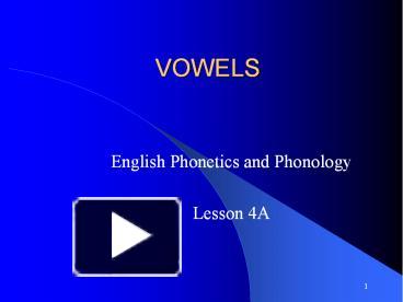 VOWELS presentation | free to download