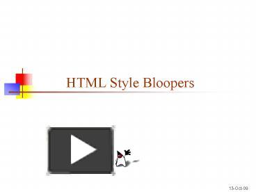 HTML Style Bloopers presentation | free to download