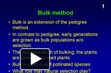 Bulk method presentation | free to view