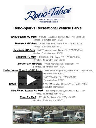 PPT – Reno-Sparks Recreational Vehicle Parks PowerPoint presentation ...