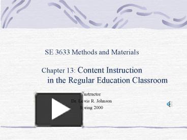 PPT – Instructor PowerPoint presentation | free to view - id: 40e1f-Y2Q5O