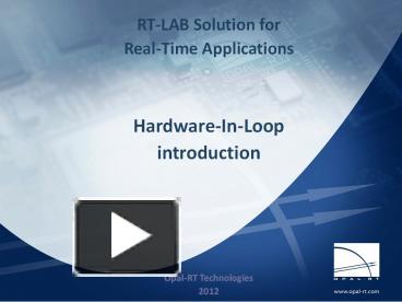 RT-LAB Solution for presentation | free to view