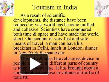 Tourism in India presentation | free to view