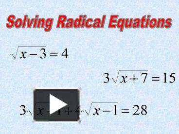 Solving Radical Equations presentation | free to download