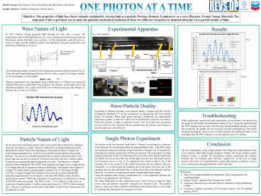 PPT – Wave-Particle Duality PowerPoint presentation | free to download ...